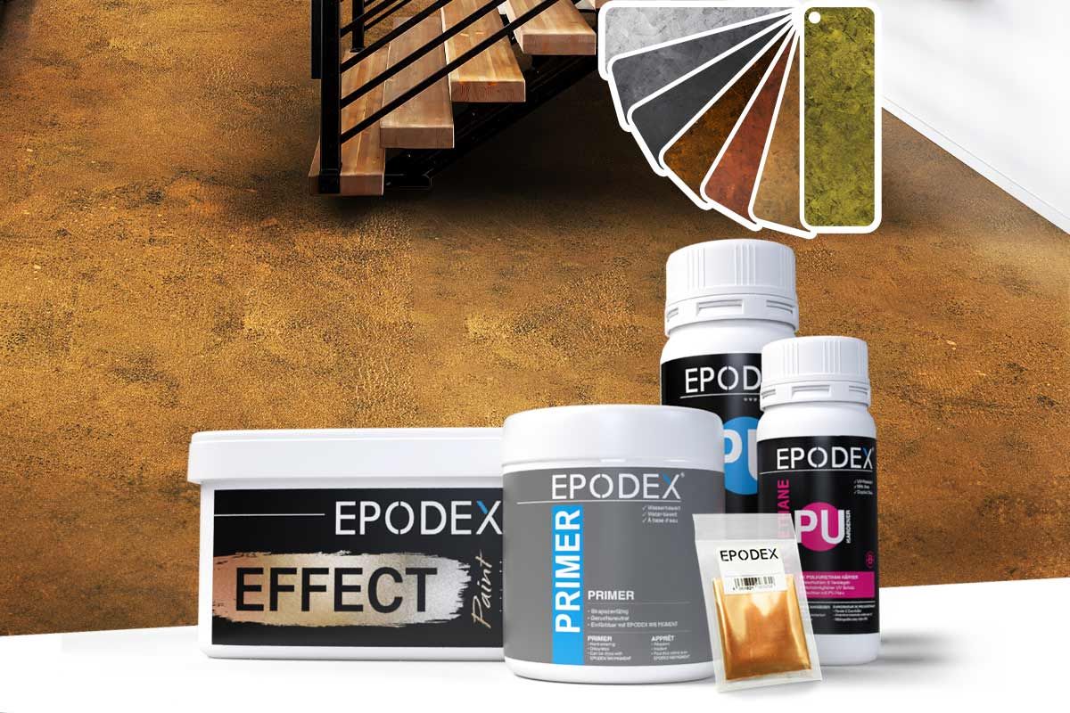 Premium Bodenfarbe - Metallic Brush Effect | EPODEX