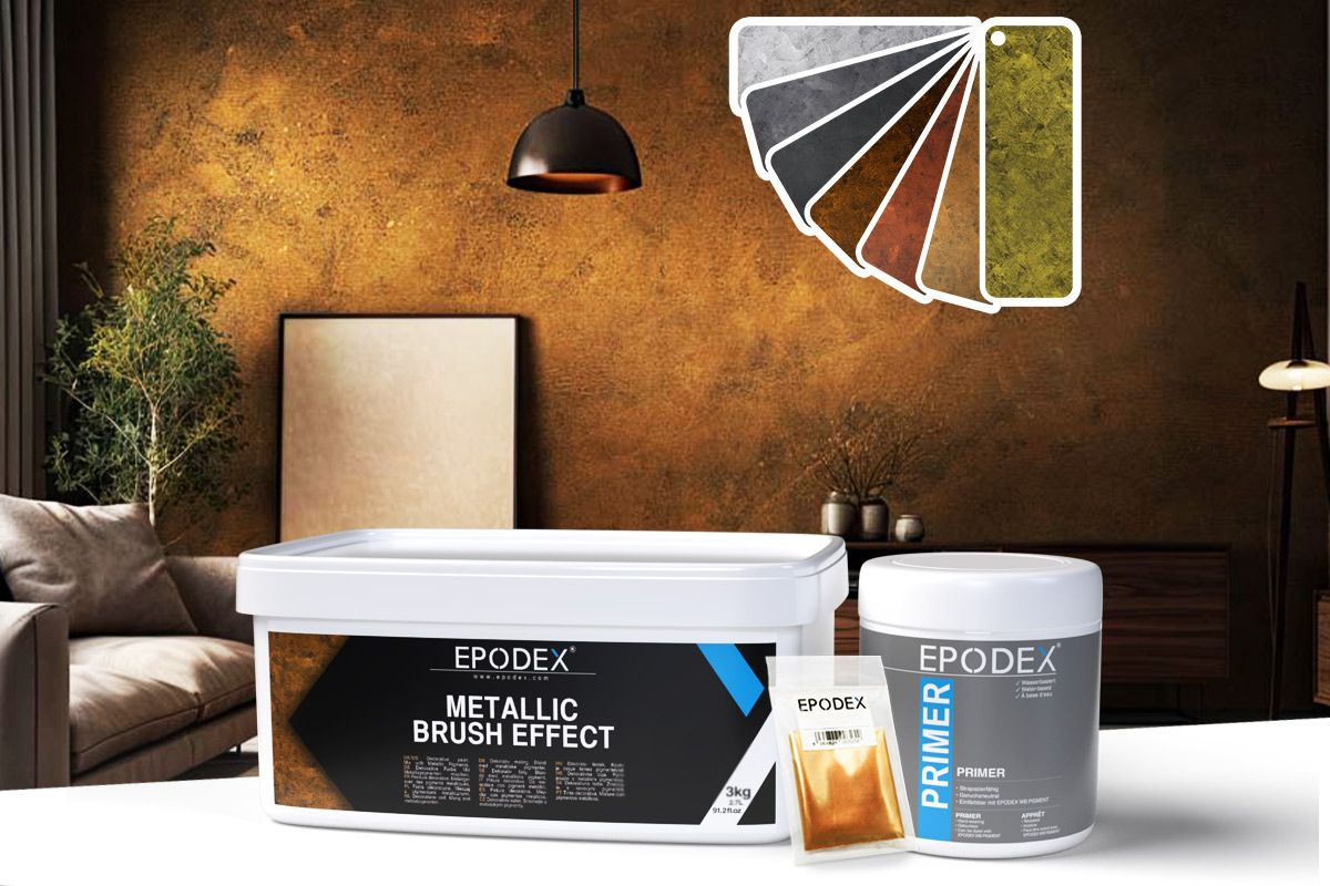 Peinture murale intérieure effet métallique brossé - Satin Grey | EPODEX